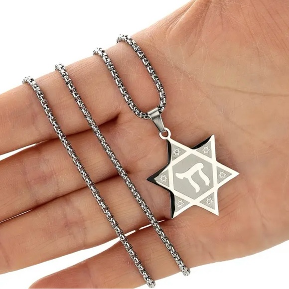 Jewelry | New Star Of David Chain Necklace With Beautiful Chai Details ...